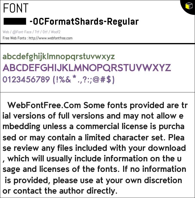 -OC Format Shards Regular Fonts Downloads - WebFontFree.Com