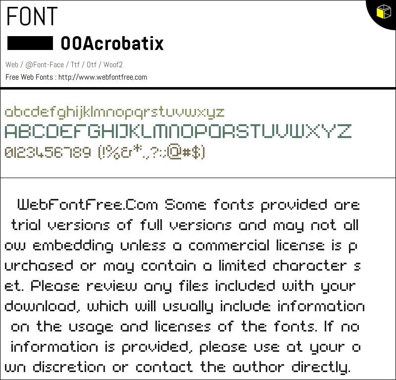 00Acrobatix Fonts Downloads - WebFontFree.Com