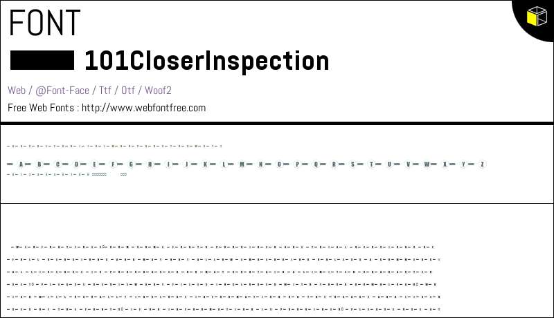 101! Closer Inspection Fonts Downloads - WebFontFree.Com