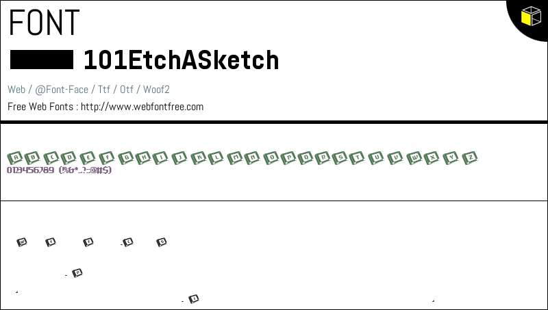 101! EtchASketch Fonts Downloads - WebFontFree.Com