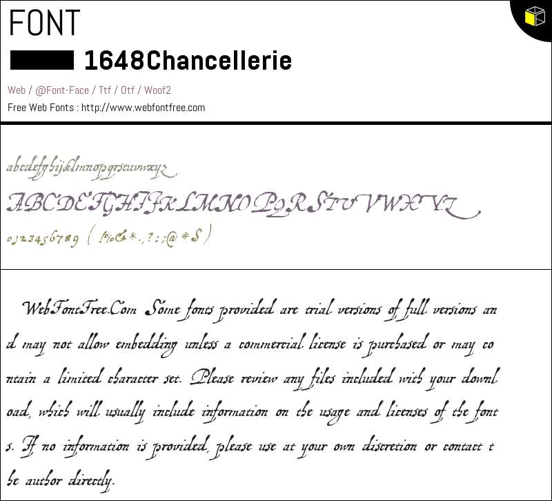 1648 Chancellerie Fonts Downloads - WebFontFree.Com