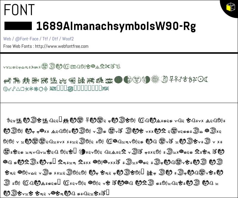 1689 Almanach symbols W90 Rg Fonts Downloads - WebFontFree.Com