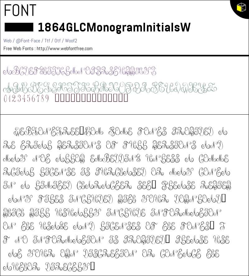 1864 GLC Monogram Initials W90 Fonts Downloads - WebFontFree.Com