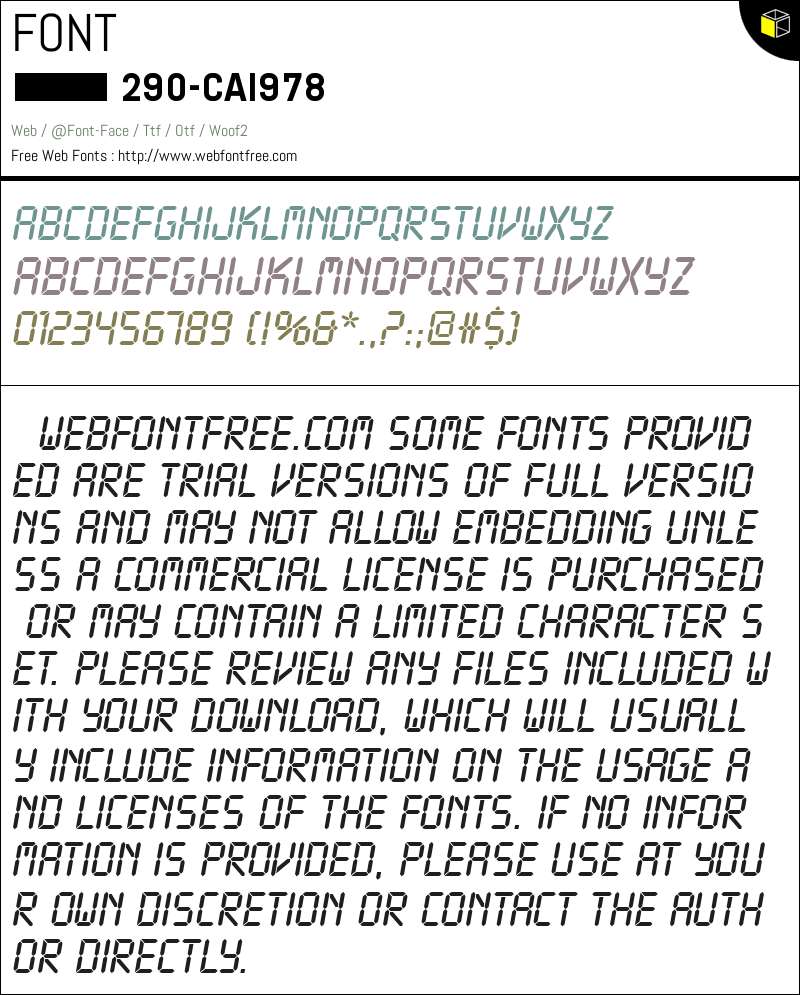 290-CAI978 Fonts Downloads - WebFontFree.Com