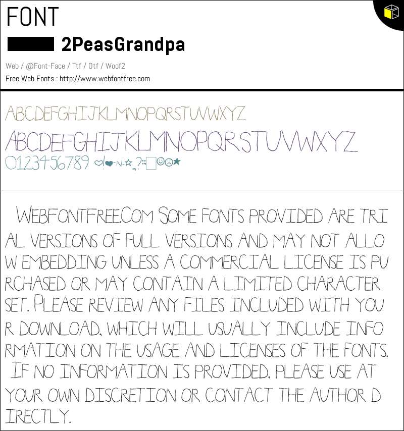 2Peas Grandpa Fonts Downloads - WebFontFree.Com
