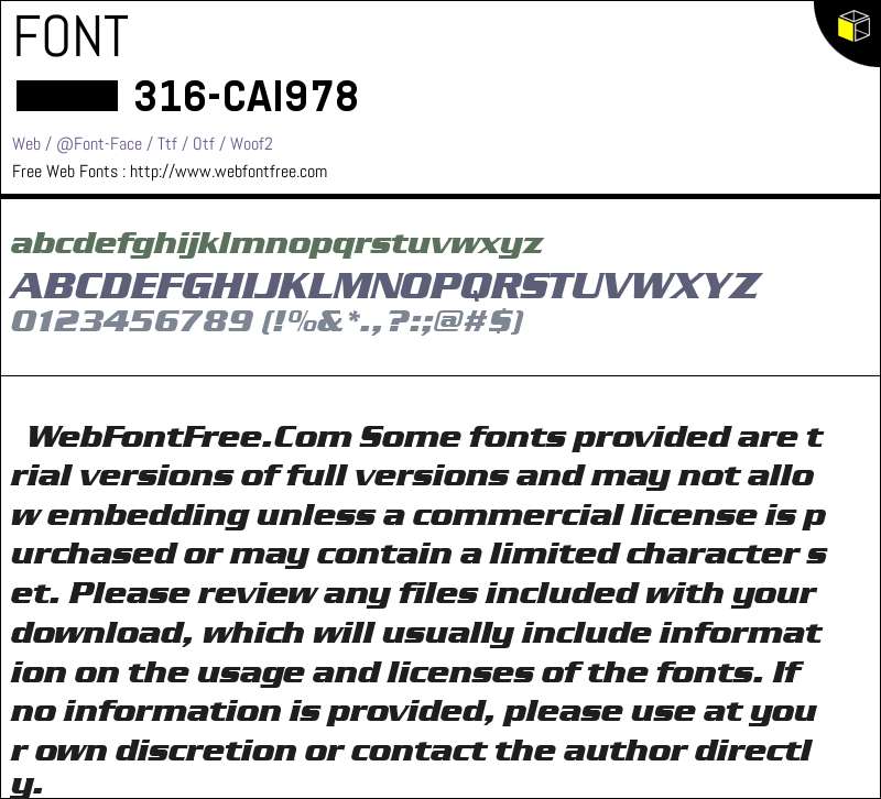 316-CAI978 Fonts Downloads - WebFontFree.Com