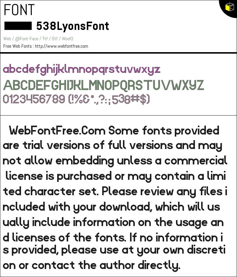 538Lyons Font Fuentes Descargar - WebFontFree.Com