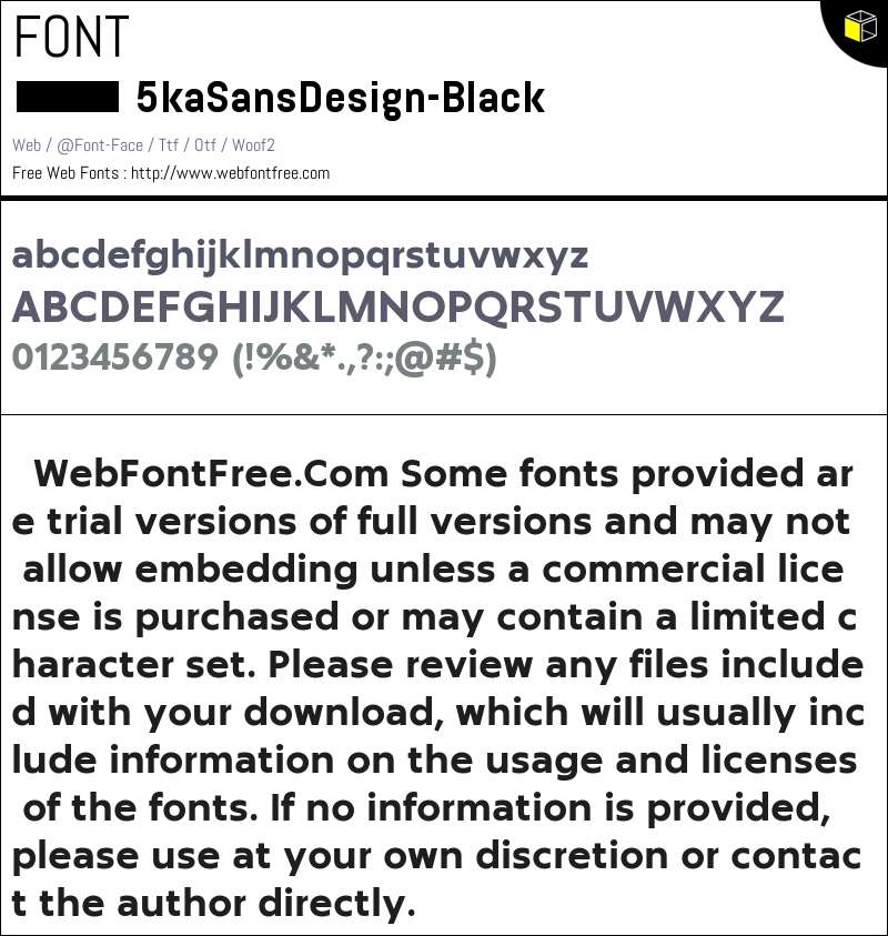 5ka Sans Design Black Fonts Downloads - WebFontFree.Com