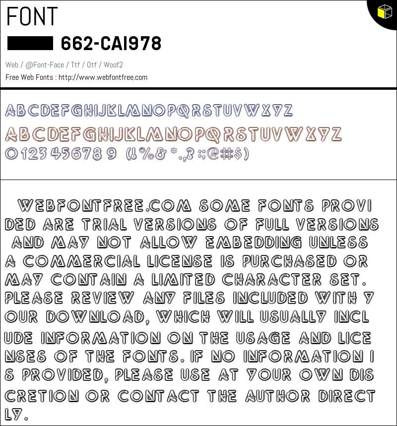 662-CAI978 Fonts Downloads - WebFontFree.Com