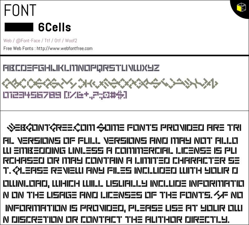6 Cells Fonts Downloads - WebFontFree.Com