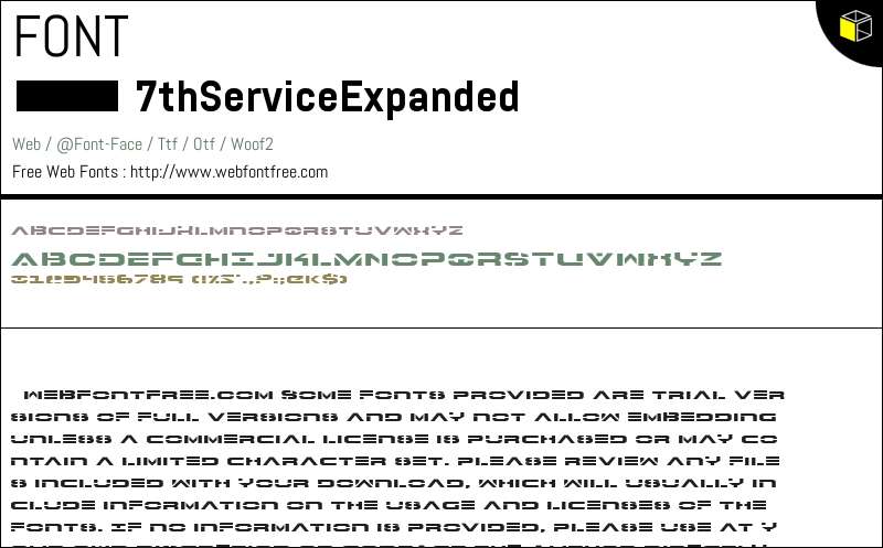 7th Service Expanded Fonts Downloads - WebFontFree.Com