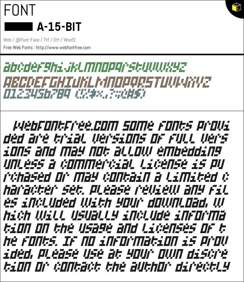 A 15-bit Fonts Downloads - WebFontFree.Com