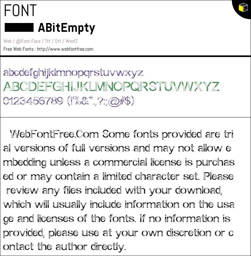 A Bit Empty Fonts Downloads - WebFontFree.Com