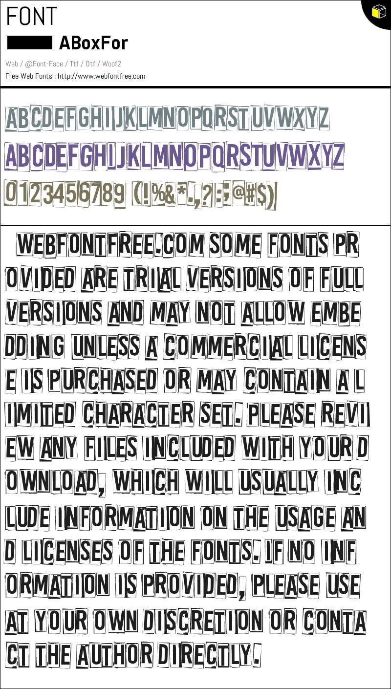A Box For Fonts Downloads - WebFontFree.Com