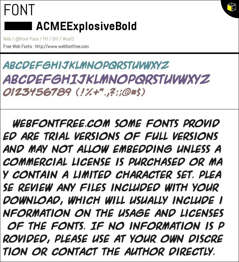 A.C.M.E. Explosive Bold Fonts Downloads - WebFontFree.Com
