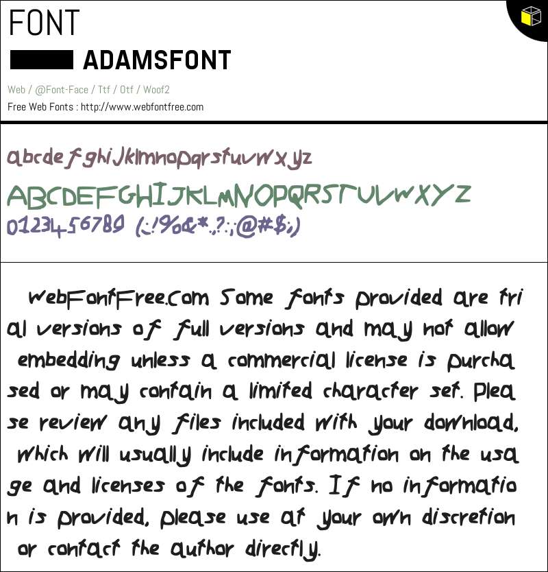 ADAMSFONT Fonts Downloads - WebFontFree.Com