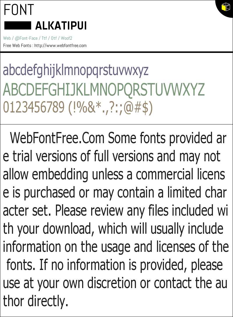 ALKATIP UI 字体 下载 - WebFontFree.Com