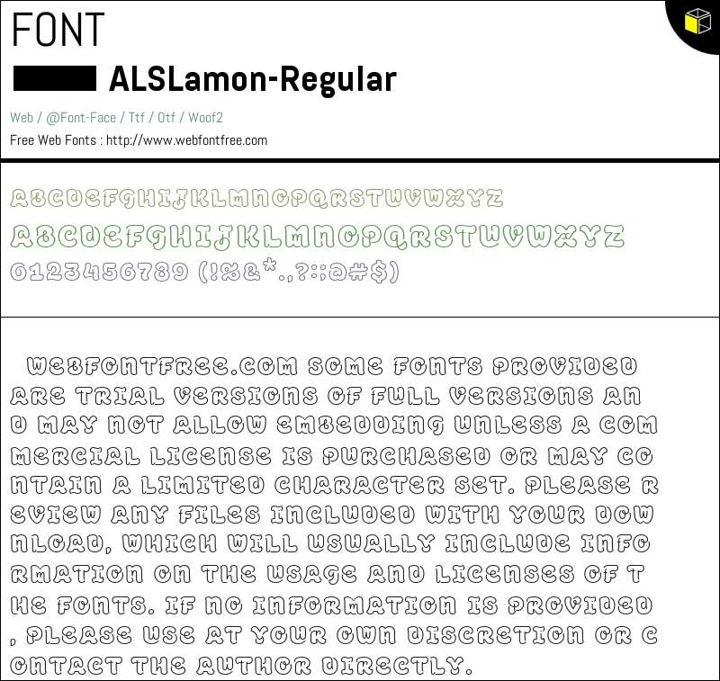 ALS Lamon Regular Fonts Downloads - WebFontFree.Com