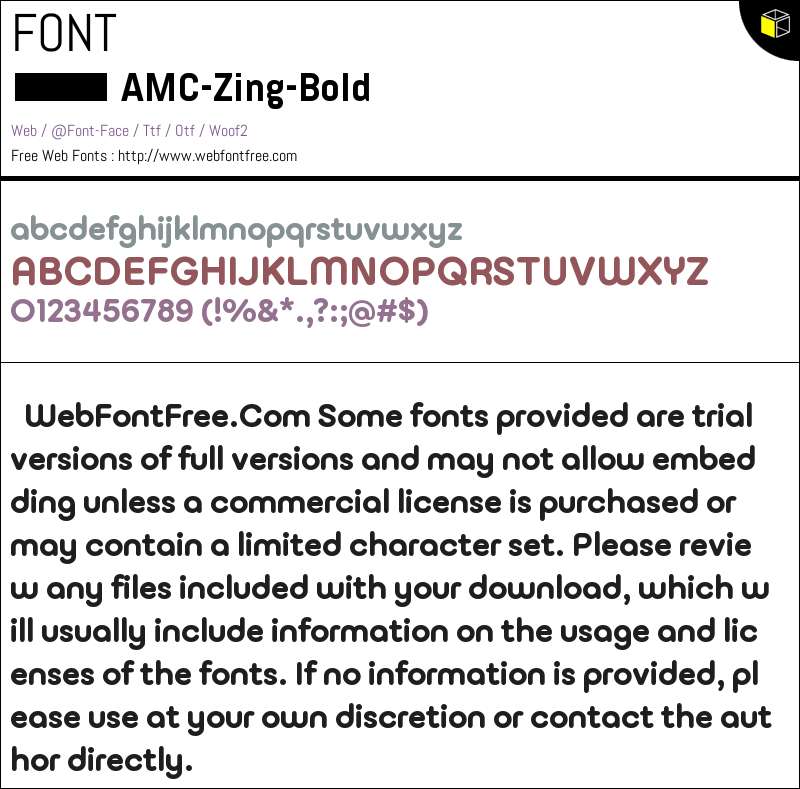 AMC-Zing Fonts Downloads - WebFontFree.Com