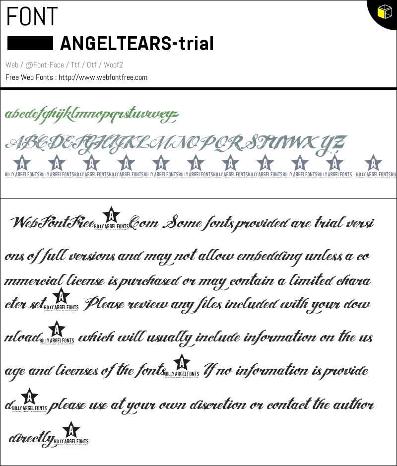 ANGEL TEARS trial Fonts Downloads - WebFontFree.Com