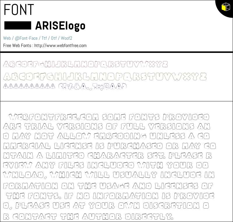 ARISE logo Fonts Downloads - WebFontFree.Com