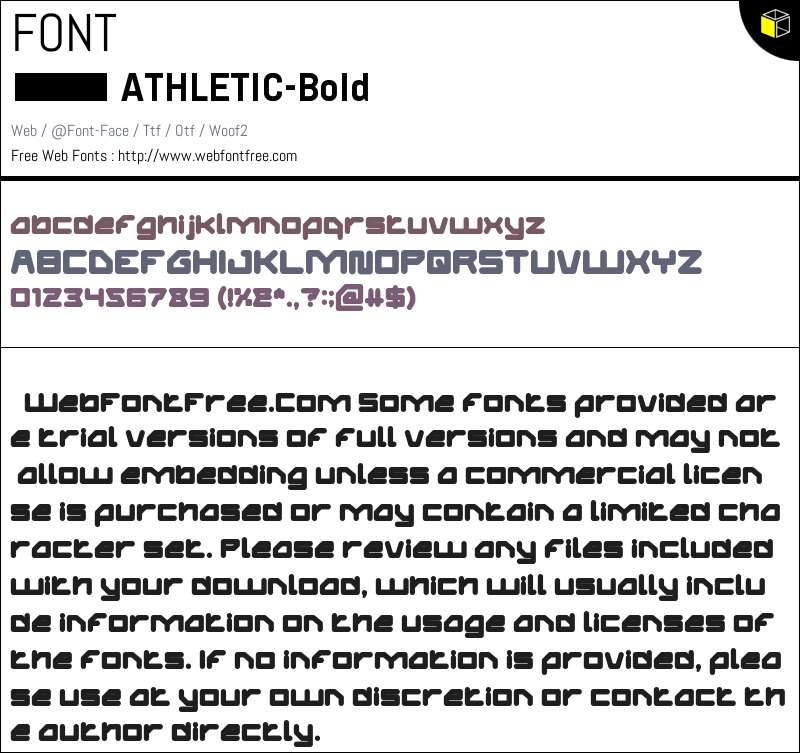 ATHLETIC Bold Fonts Downloads - WebFontFree.Com