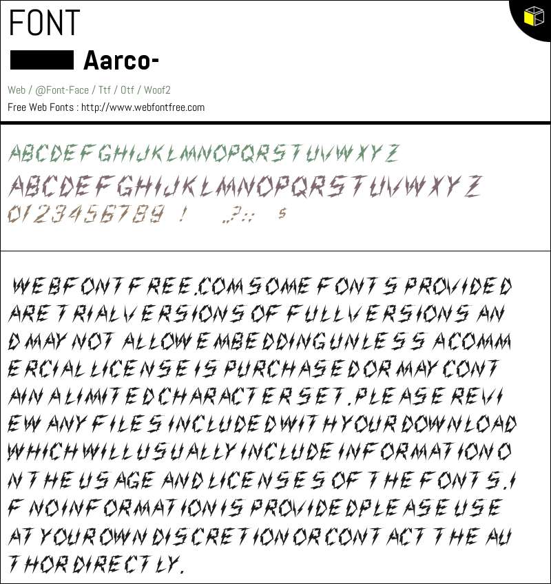 Aarco- Fonts Downloads - WebFontFree.Com