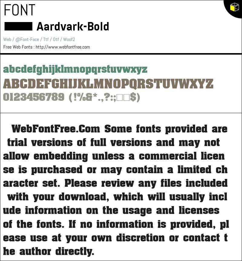 Aardvark Bold Fonts Downloads - WebFontFree.Com