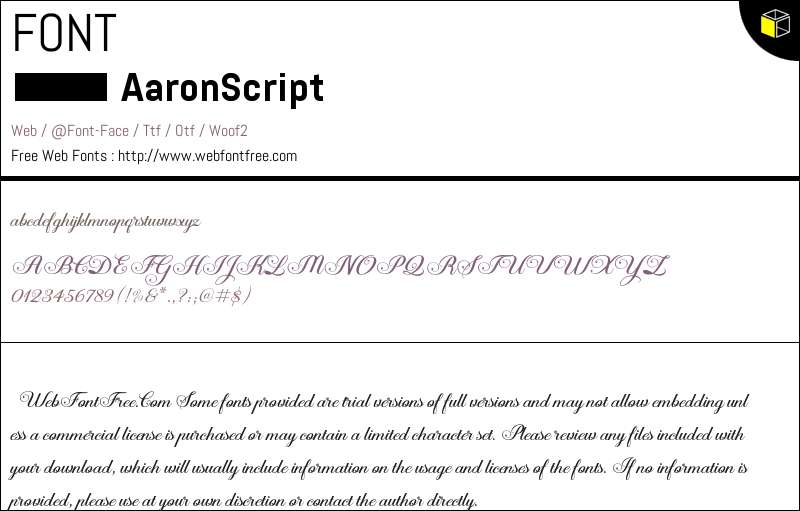 AaronScript 字体 下载 - WebFontFree.Com
