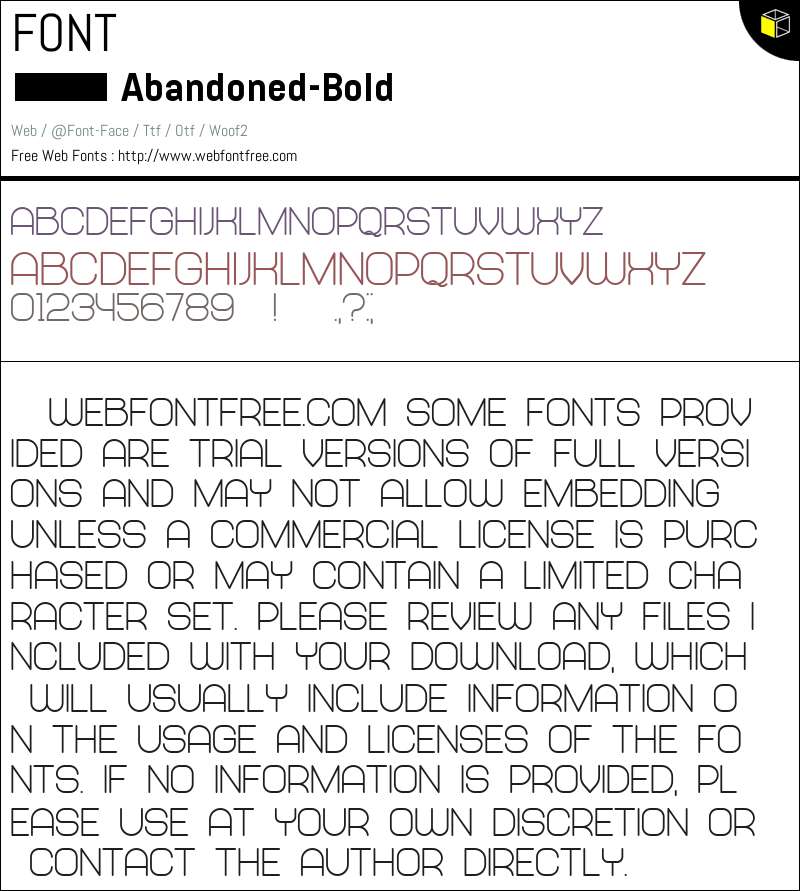 Abandoned Bold Fonts Downloads - WebFontFree.Com