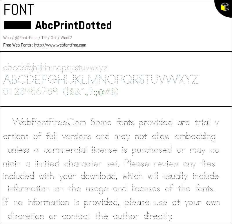 Abcprintdotted Fonts Downloads Webfontfree Com