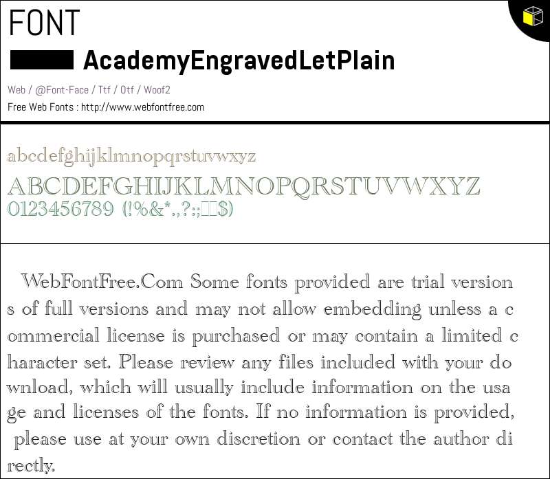 Academy Engraved LET Plain:1.0 Fuentes Descargar - WebFontFree.Com
