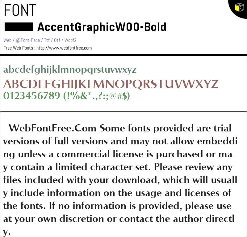 Accent Graphic W00 Bold Fonts Downloads - WebFontFree.Com
