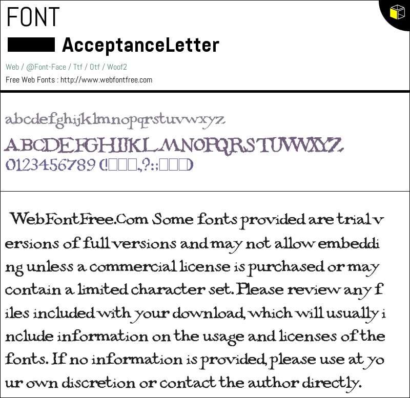 Acceptance Letter Fonts Downloads - WebFontFree.Com