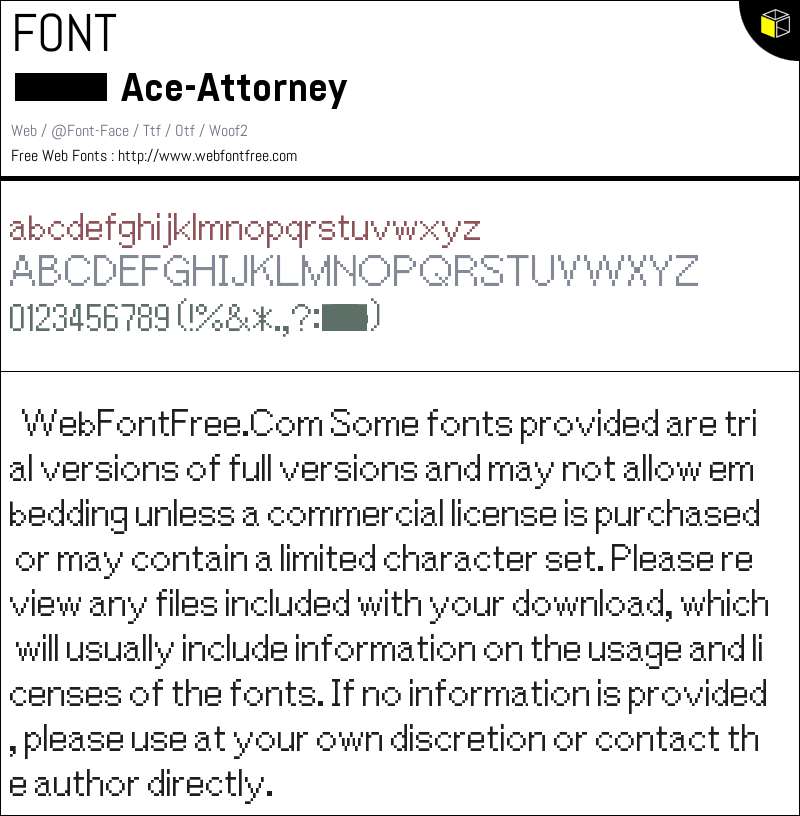 Ace Attorney Regular Fonts Downloads - WebFontFree.Com Ace Attorney Regular Fonts Downloads - WebFontFree.Com