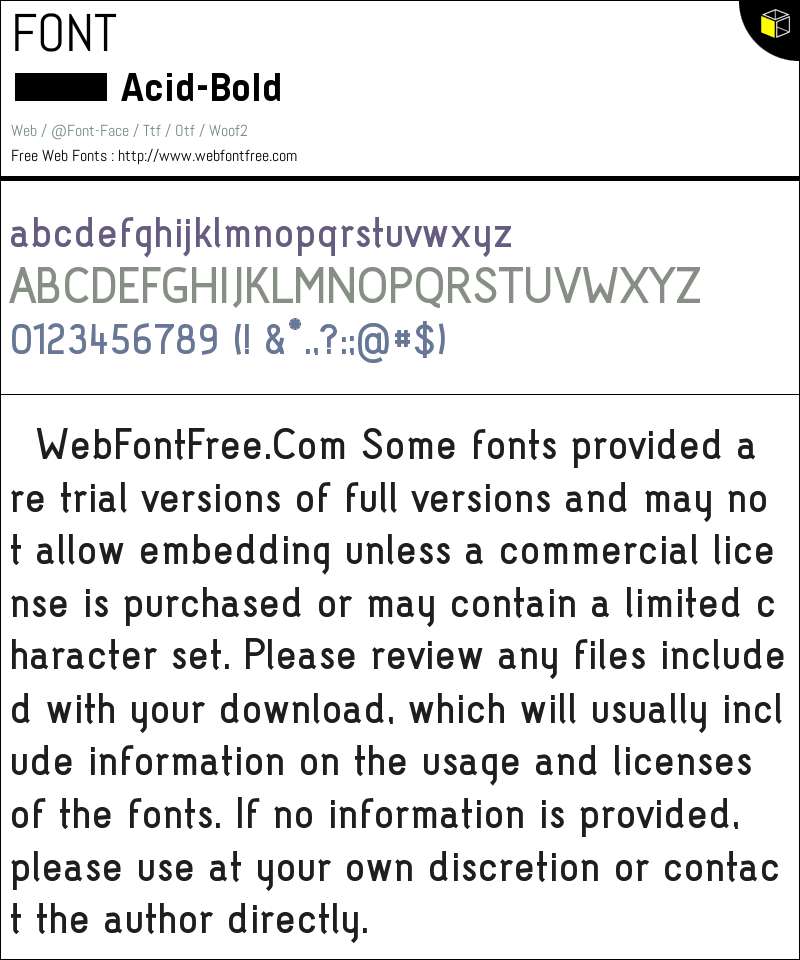 Acid-Bold Fonts Downloads - WebFontFree.Com