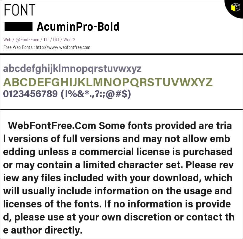 Acumin Pro Bold Fonts Downloads - WebFontFree.Com