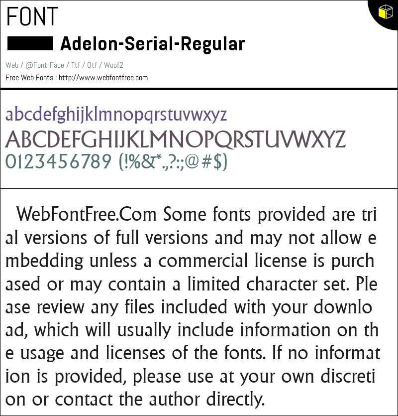 Adelon-Serial-Regular DB Fonts Downloads - WebFontFree.Com