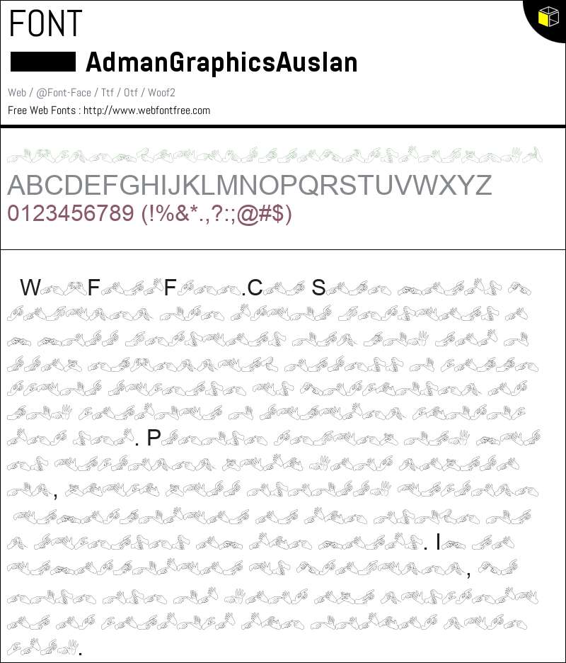 AdmanGraphics Auslan Fonts Downloads - WebFontFree.Com
