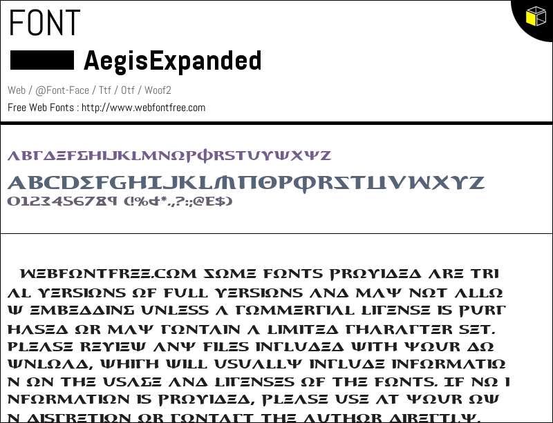 Aegis Expanded Fonts Downloads - WebFontFree.Com