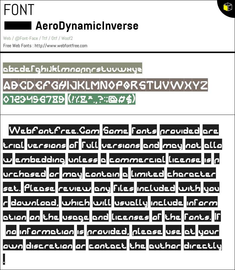 Aero Dynamic-Inverse Fonts Downloads - WebFontFree.Com