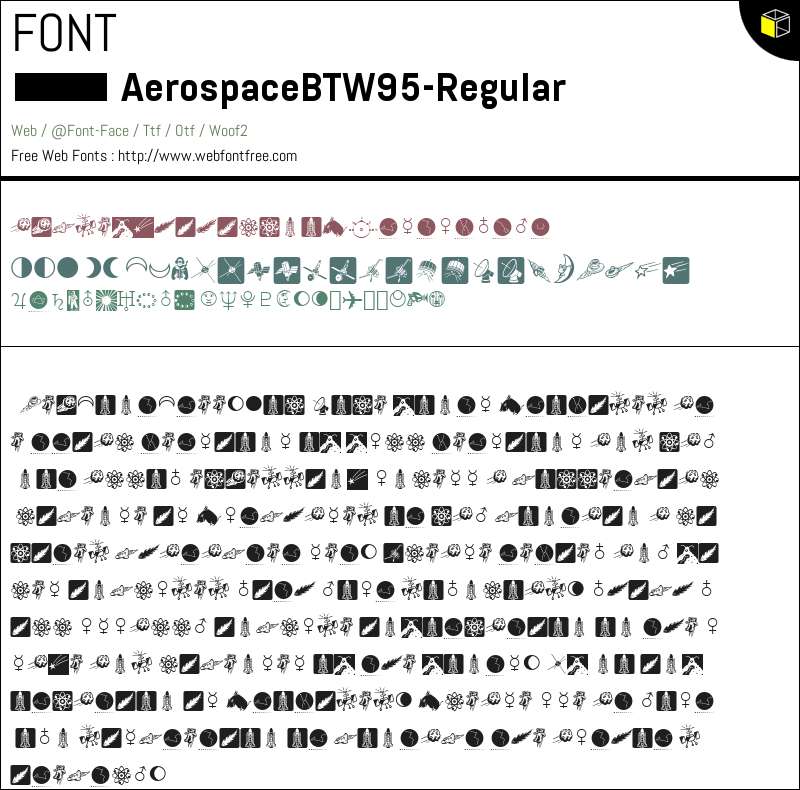 Aerospace BT W95 Regular Fonts Downloads - WebFontFree.Com
