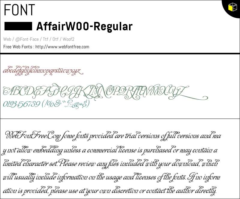 Affair W00 Regular Fonts Downloads - WebFontFree.Com
