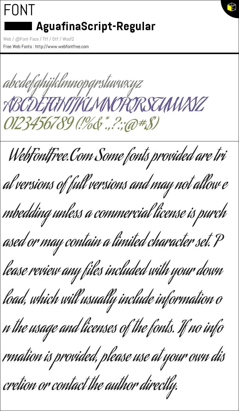 Aguafina Script Regular 字体 下载 - WebFontFree.Com