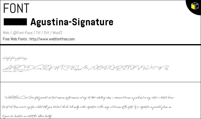 Agustina Signature Fonts Downloads - WebFontFree.Com