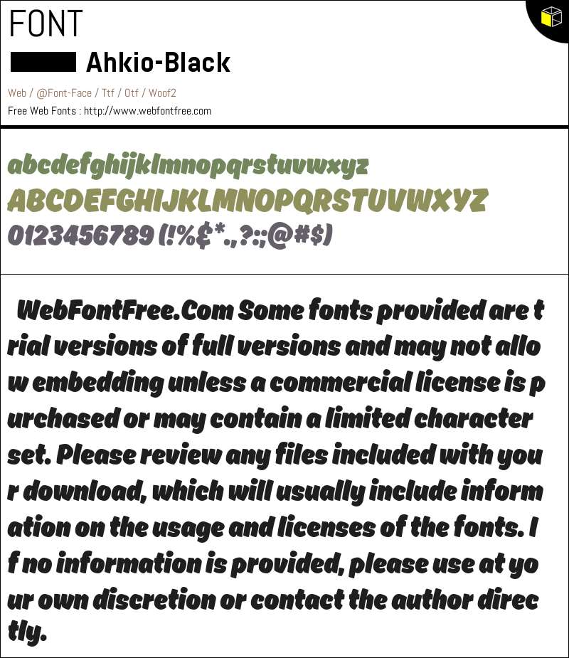 Ahkio-Black Fonts Downloads - WebFontFree.Com