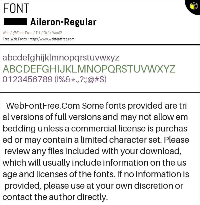 Aileron 字体 下载 - WebFontFree.Com