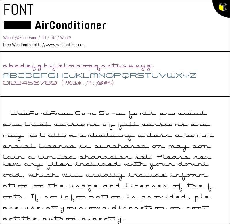 Air Conditioner Fonts Downloads - WebFontFree.Com