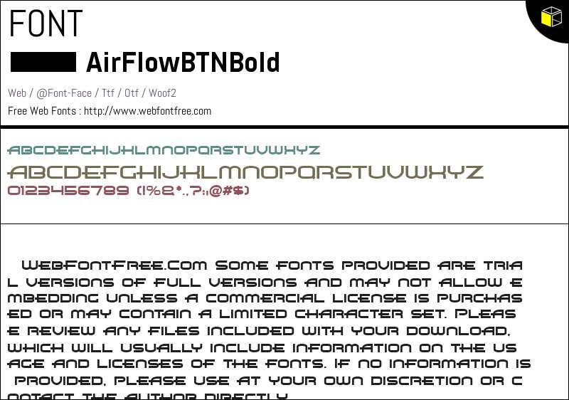 Air Flow BTN Bold Fonts Downloads - WebFontFree.Com