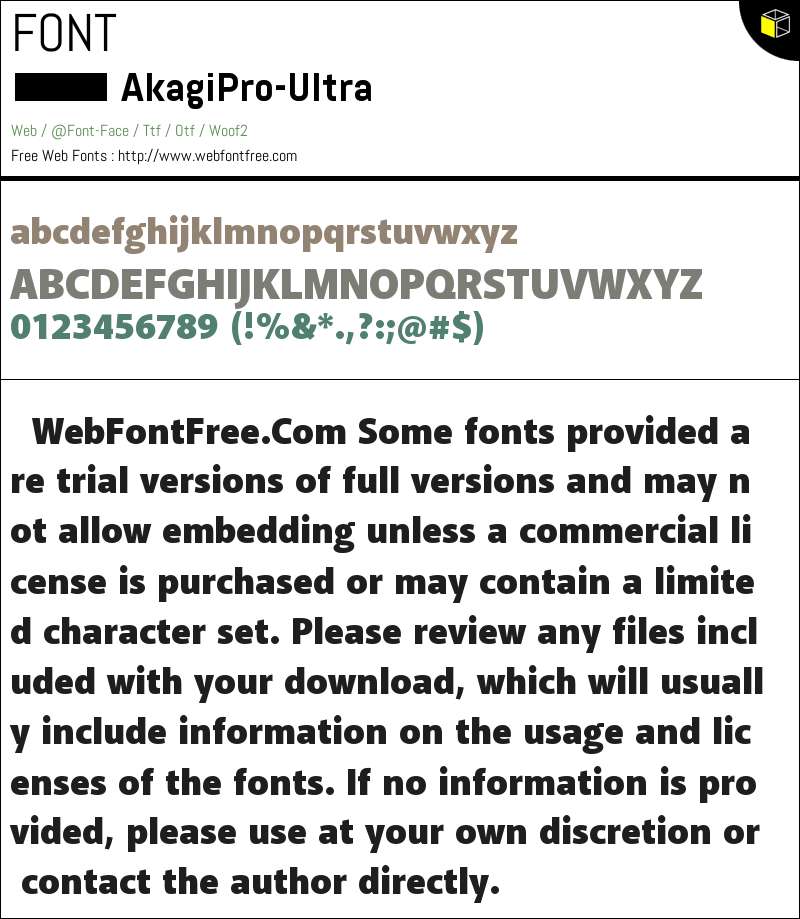 AkagiPro-Ultra Fonts Downloads - WebFontFree.Com